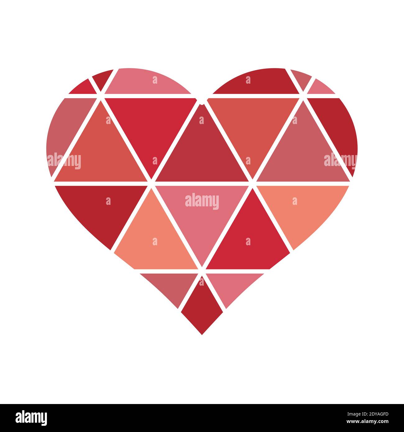 Geometrical love Heart with triangles lines design Stock Vector Image ...