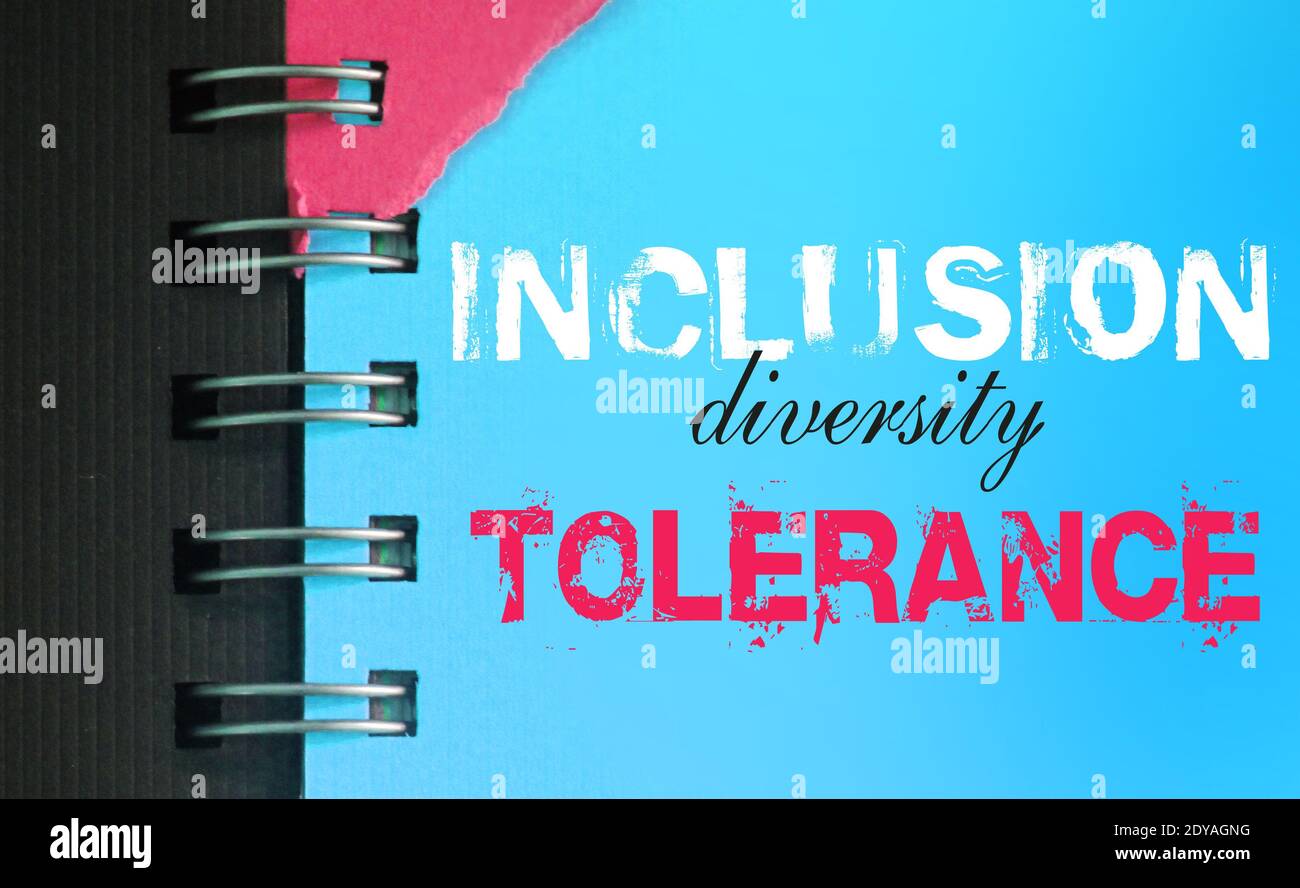 Inclusion diversity tolerance words related to the human rights typed ...