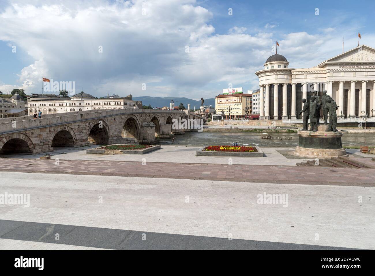 Stone Bridge aka Dušan Bridge across Vardar River, The Boatmen of ...