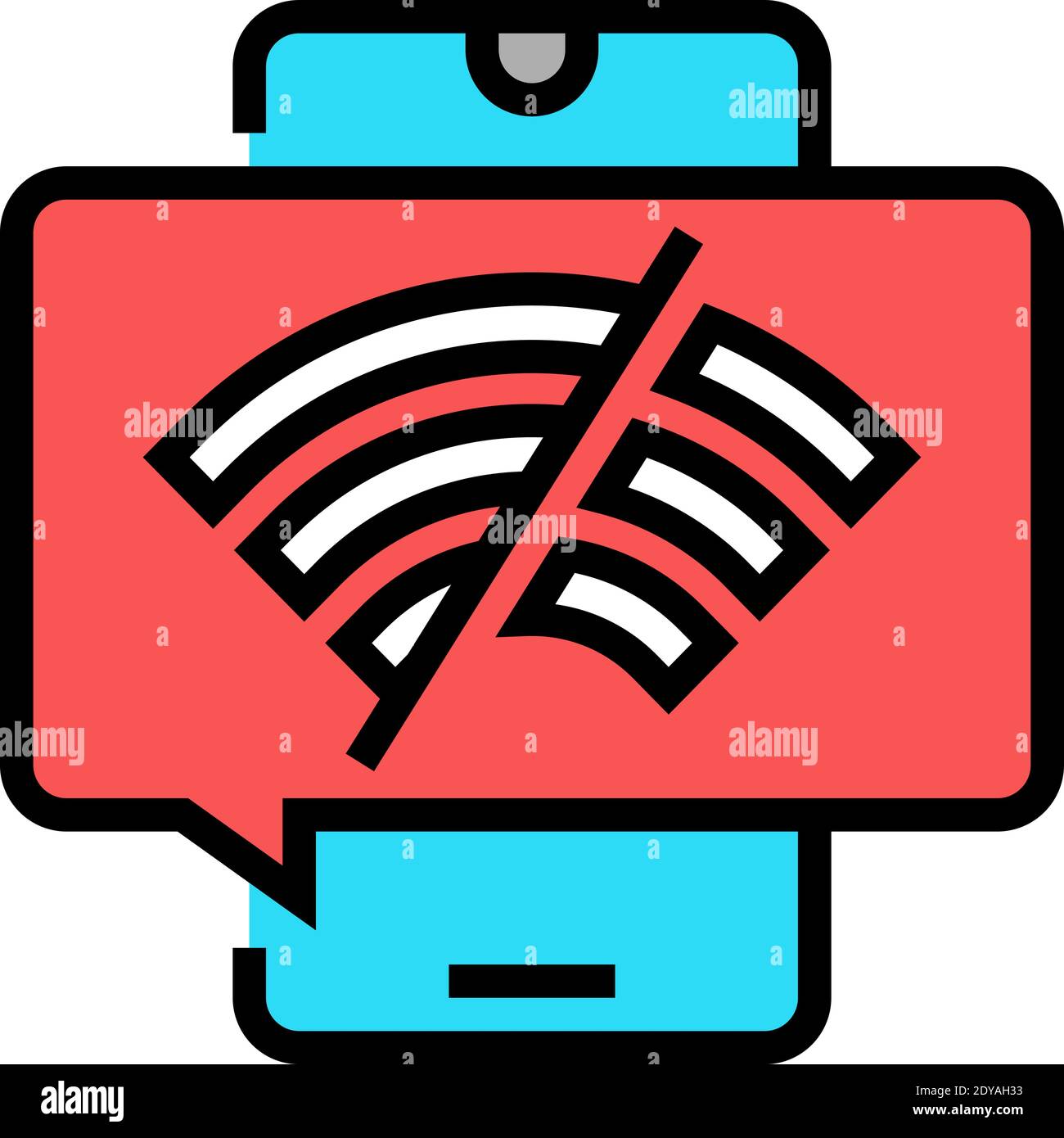 wifi disconnected mobile phone color icon vector illustration Stock ...
