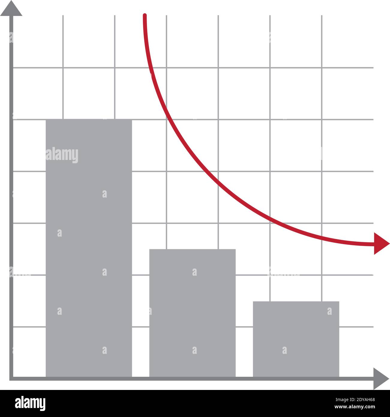 statistics bars and decrease arrow icon vector illustration design Stock Vector Image & Art - Alamy