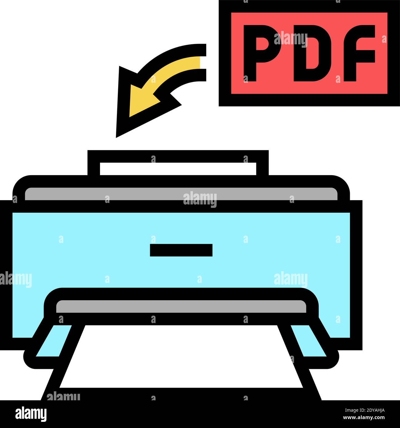 printing pdf file color icon vector illustration Stock Vector Image ...