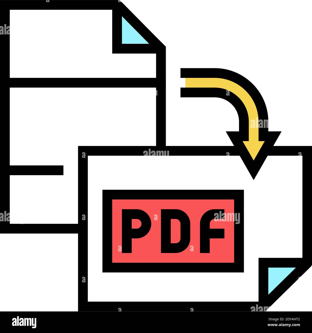 orientation pdf file color icon vector illustration Stock Vector Image ...