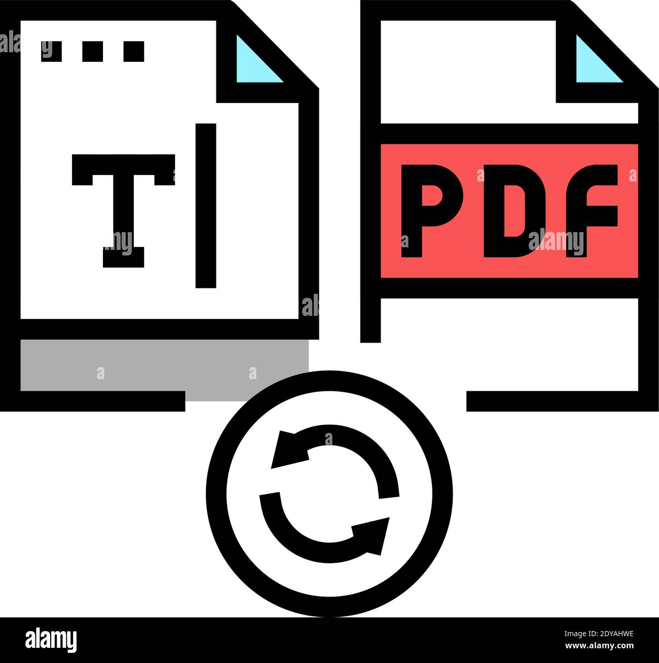 write text in pdf file color icon vector illustration Stock Vector ...