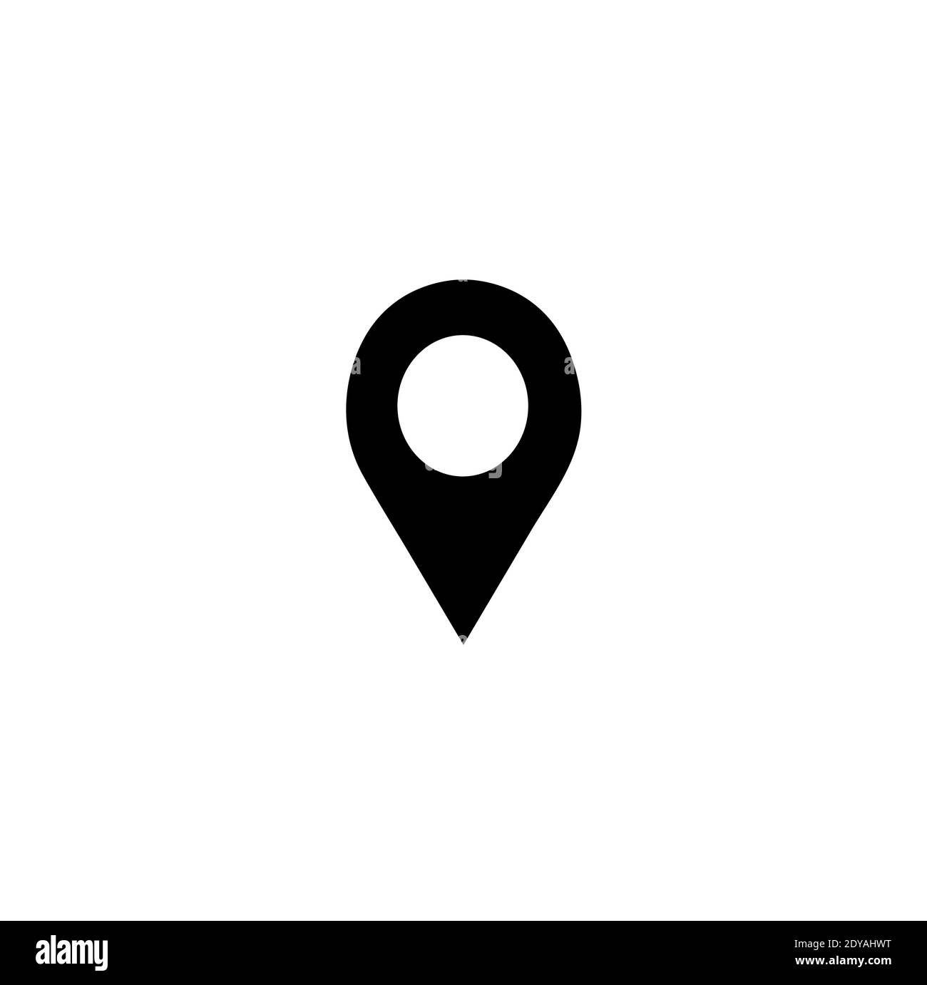 Map pointer icon black on white background Stock Vector Image & Art - Alamy