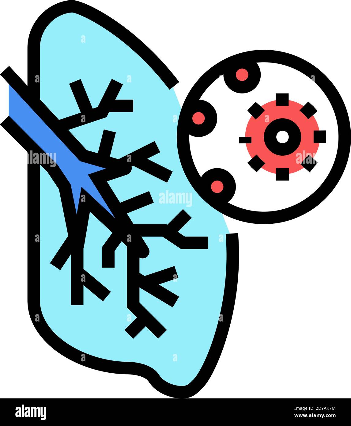 infection and virus of lungs color icon vector illustration Stock ...