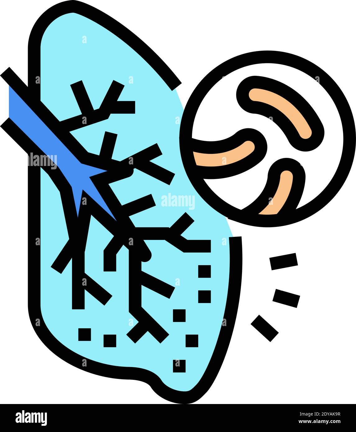 tuberculosis respiratory disease color icon vector illustration Stock ...