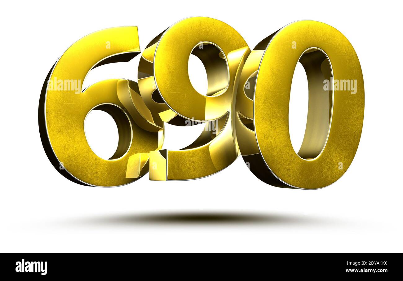 690 numbers 3D illustration on white background with clipping path ...