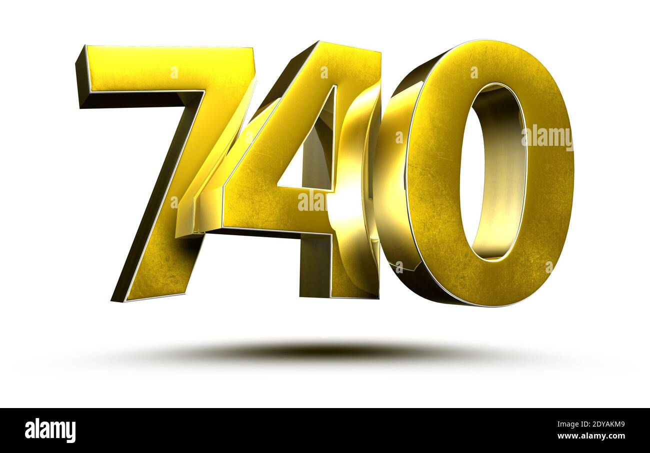 740 numbers 3D illustration on white background with clipping path ...