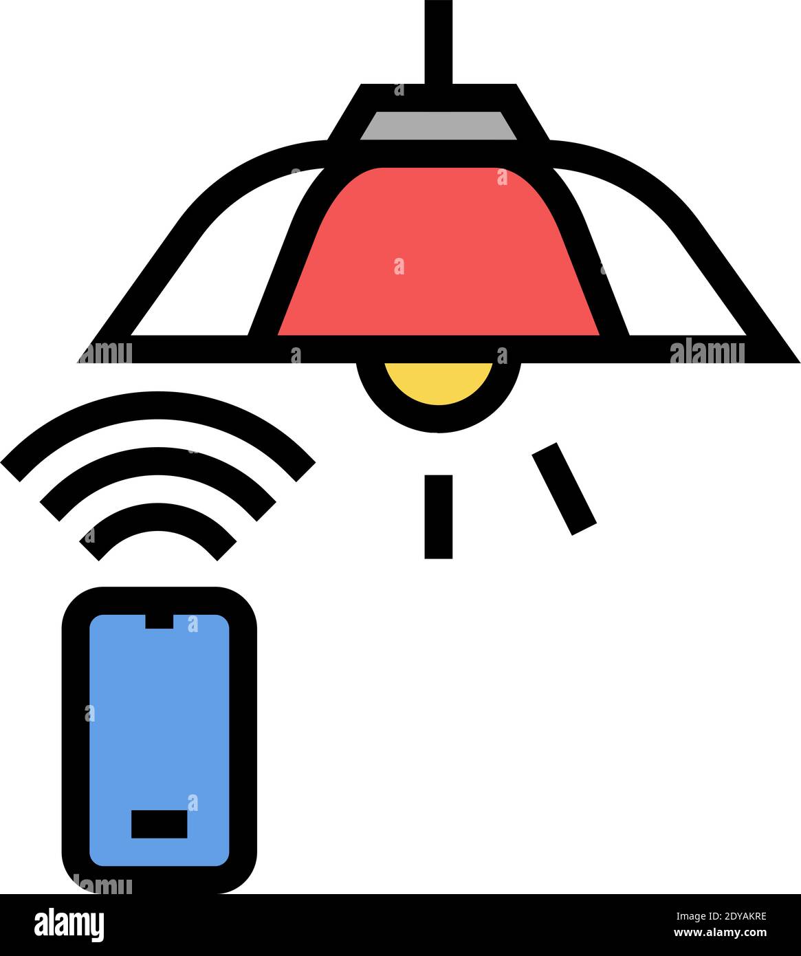 lighting lamp remote control color icon vector illustration Stock ...