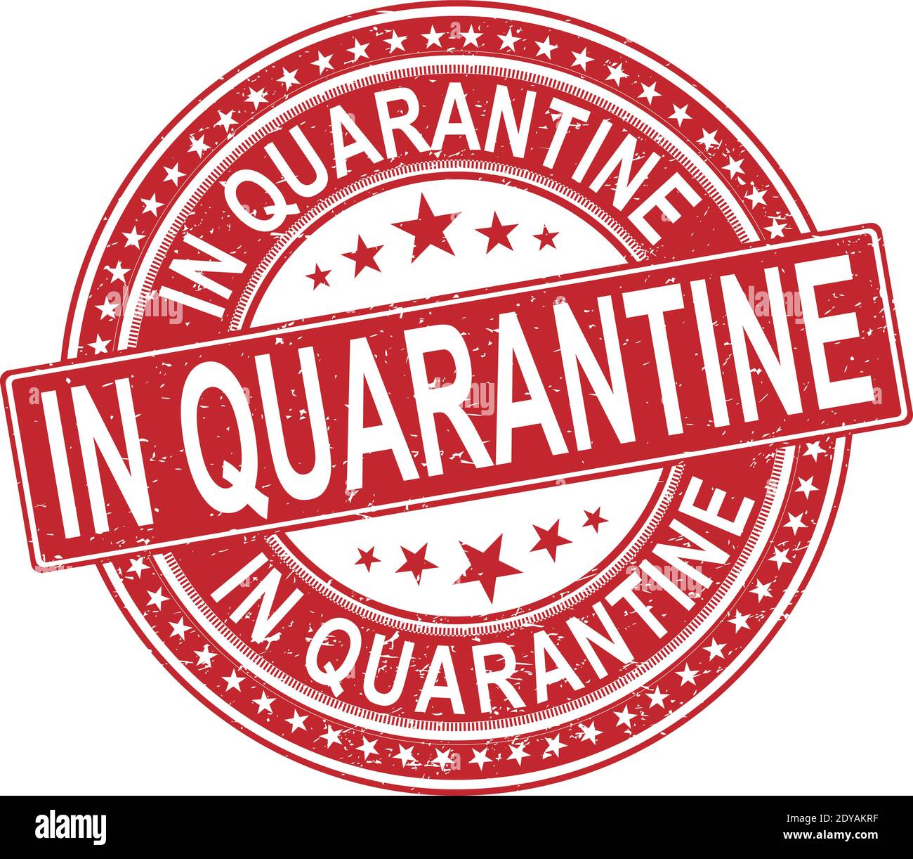 In Quarantine sign that indicates the boundaries of the quarantine zone ...