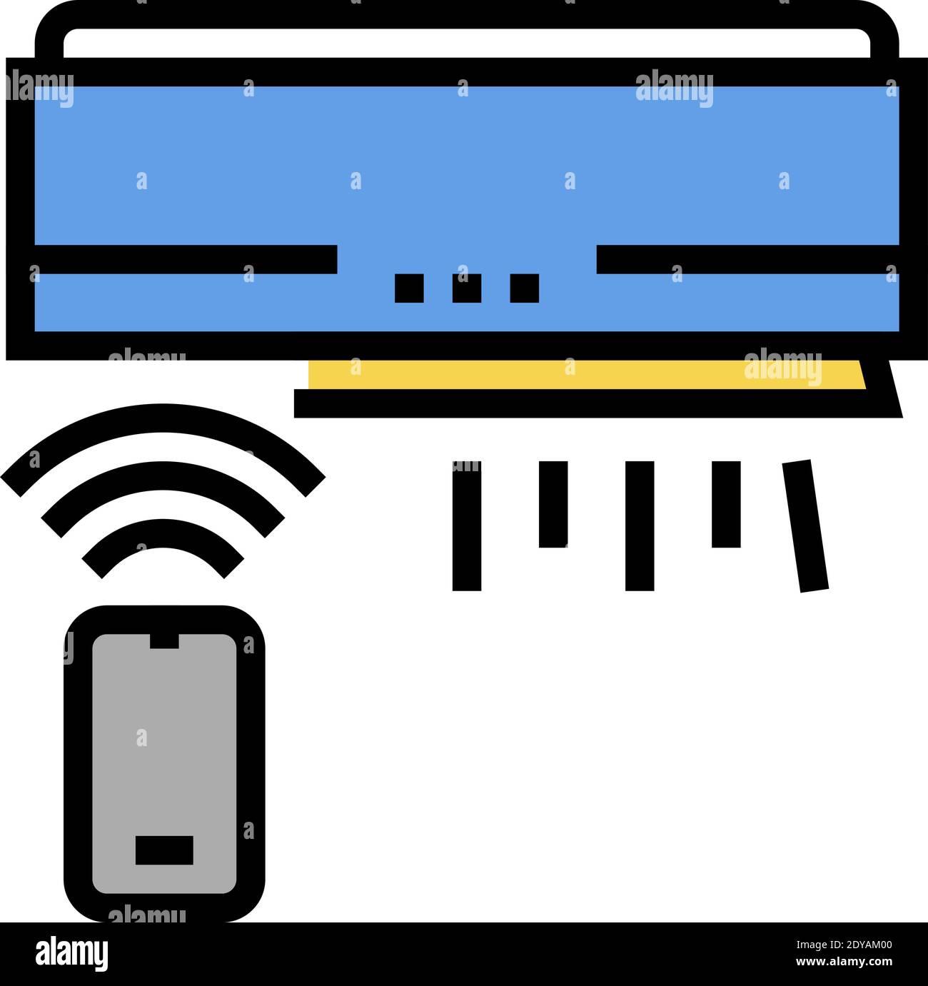 air conditioning, climate control system color icon vector illustration ...