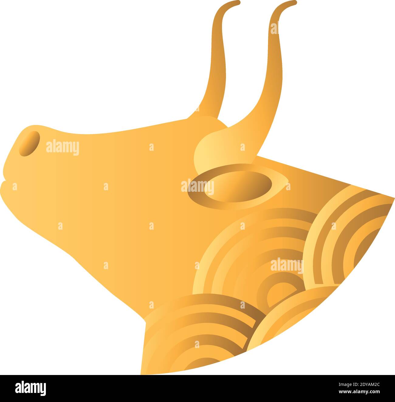 Chinese new year 2021 gold bull head design, China culture and ...