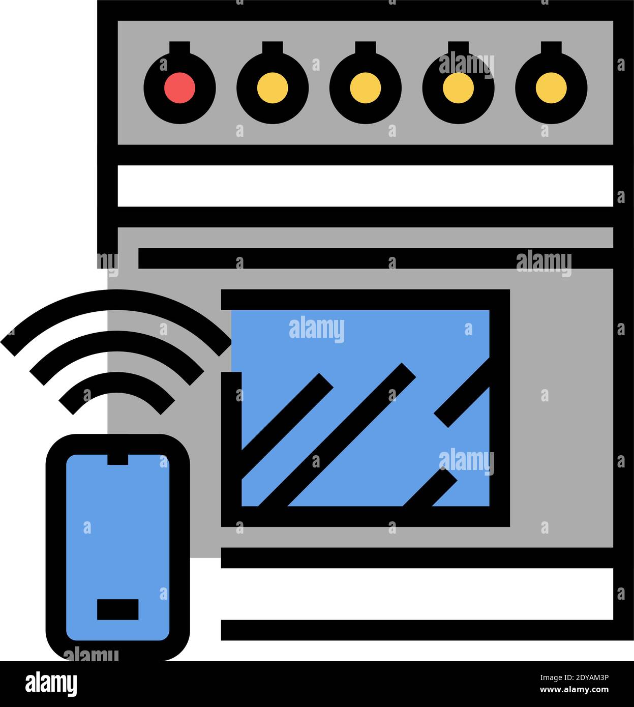 kitchen stove remote control color icon vector illustration Stock ...