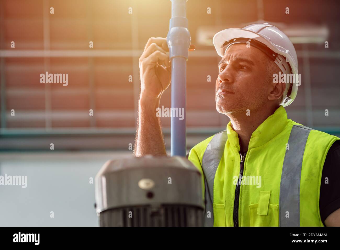 Professional engineer service team working maintenance and repair water ...