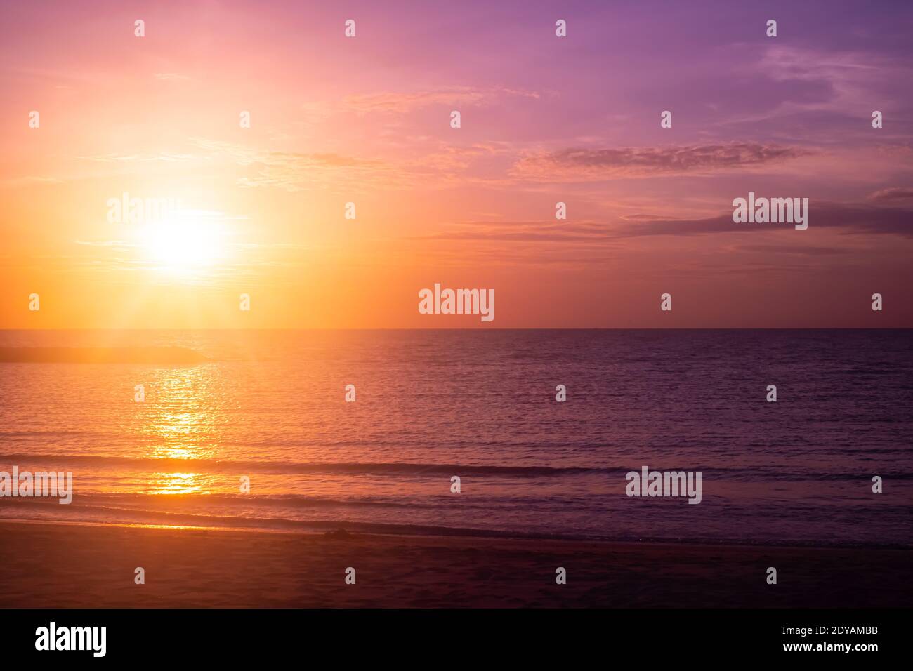 most beautiful sea beach sunset twilight sky nature background Stock ...