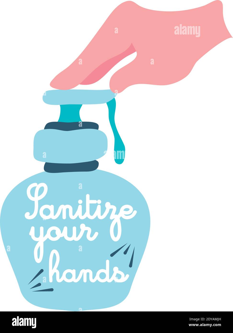 covid 19 virus sticker of sanitize your hands design of 2019 ncov cov ...