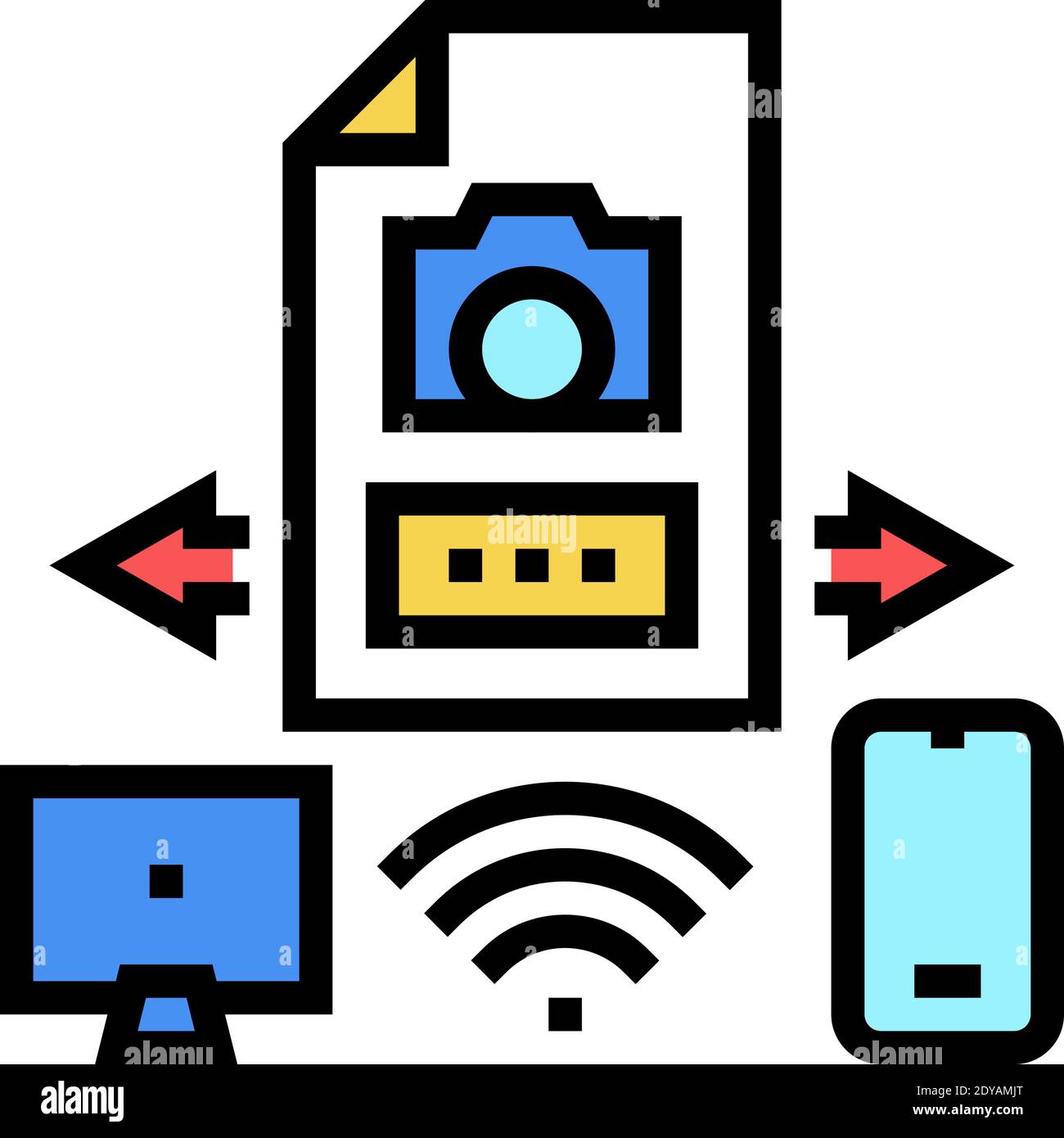 devices photo exchange color icon vector illustration Stock Vector ...