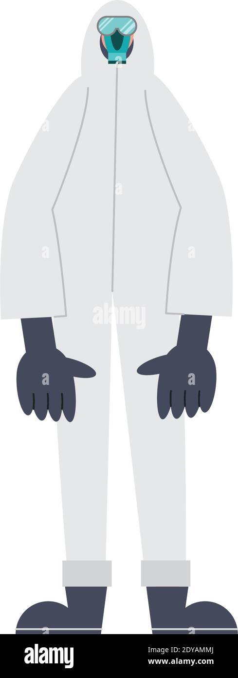 worker wearing biohazard suit character vector illustration design ...