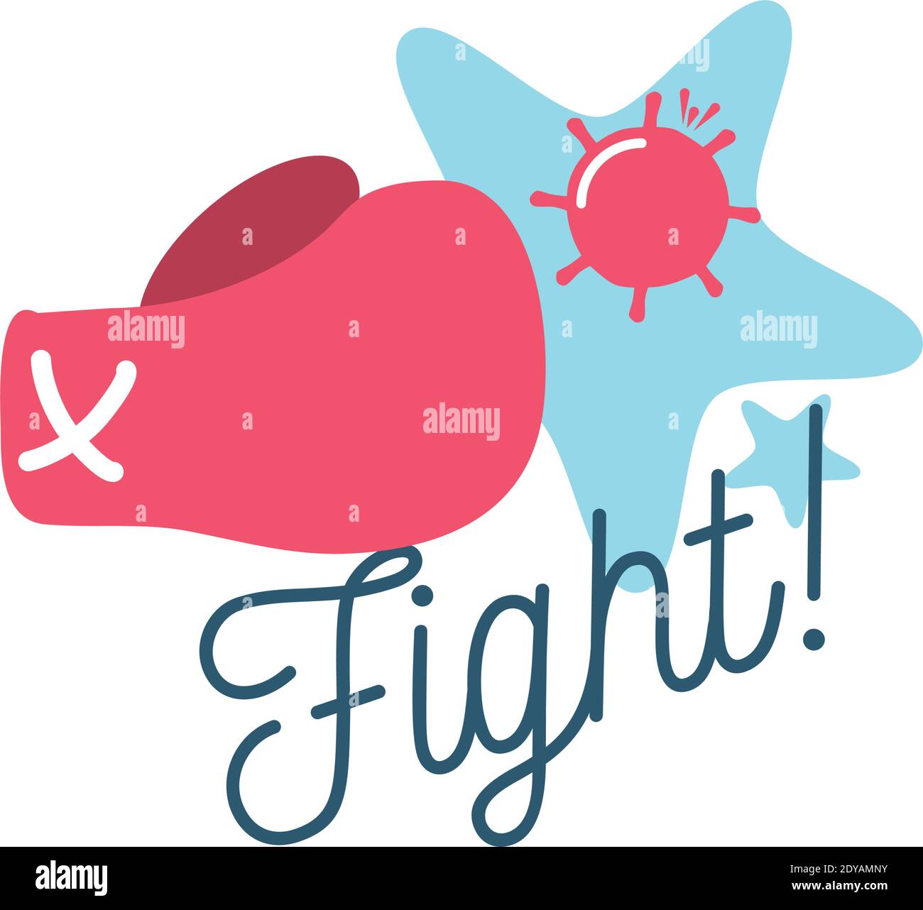covid 19 virus sticker of fight with boxing glove design of 2019 ncov ...