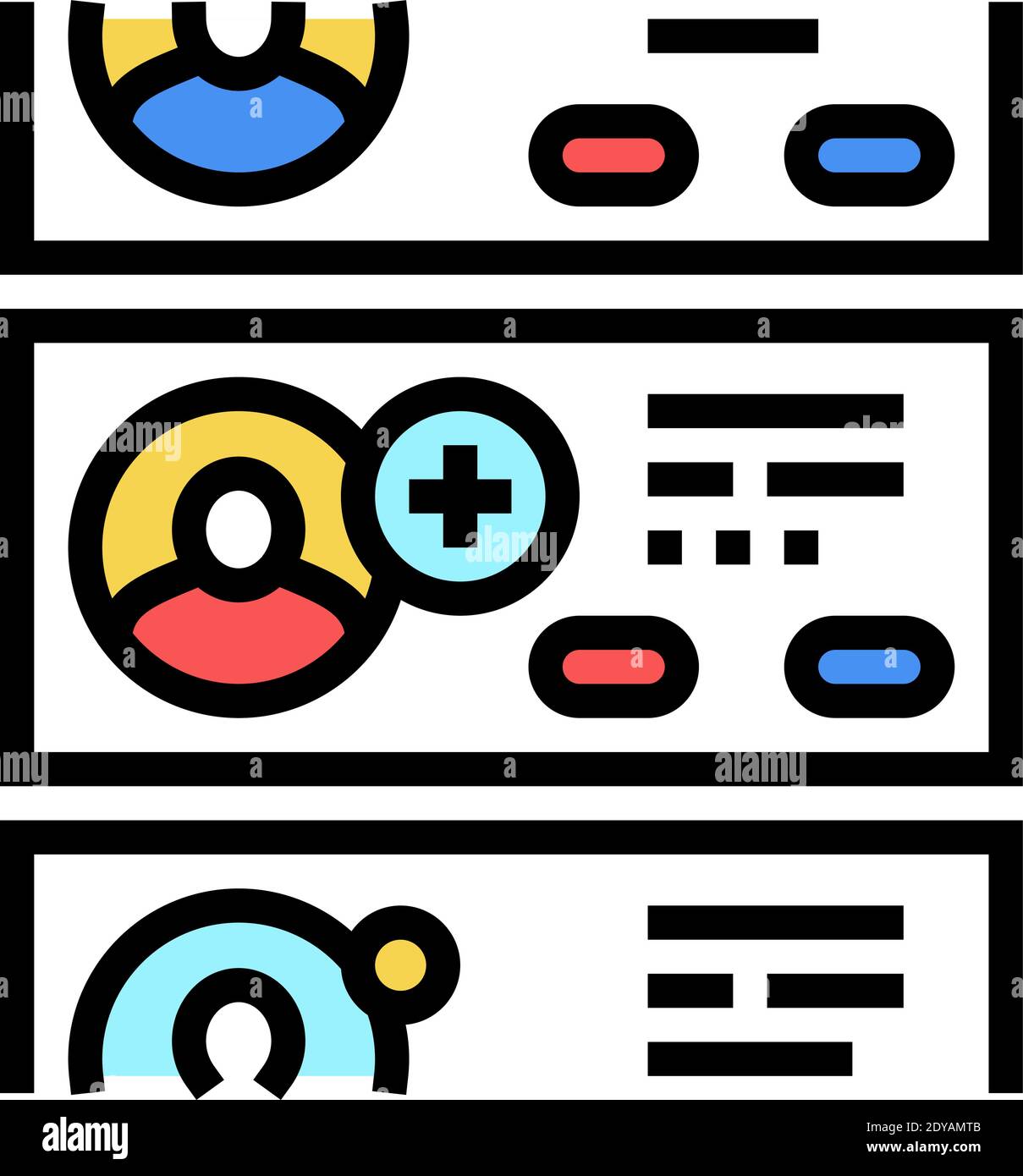 list of prospective friends color icon vector illustration Stock Vector ...