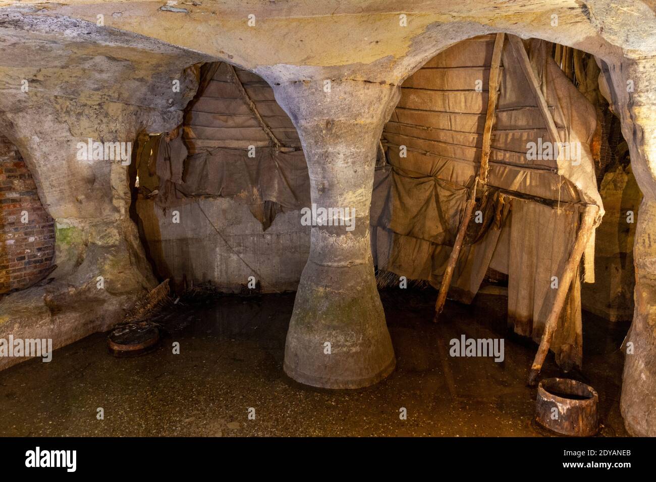 View of the tannery section inside the City of Caves, Nottingham, Notts ...