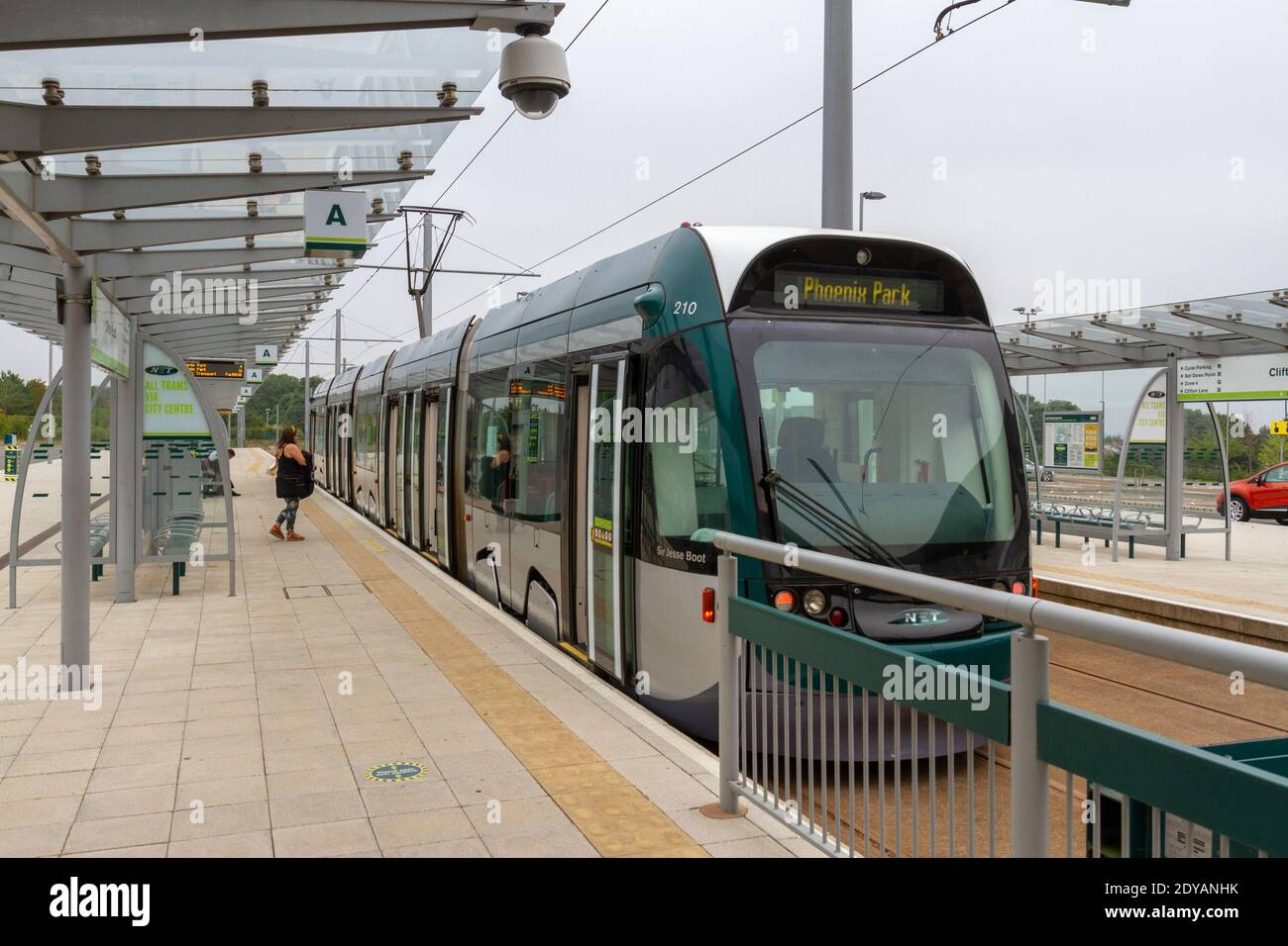 A Nottingham Express Transit (NET) tram at Clifton South Tram Stop in ...