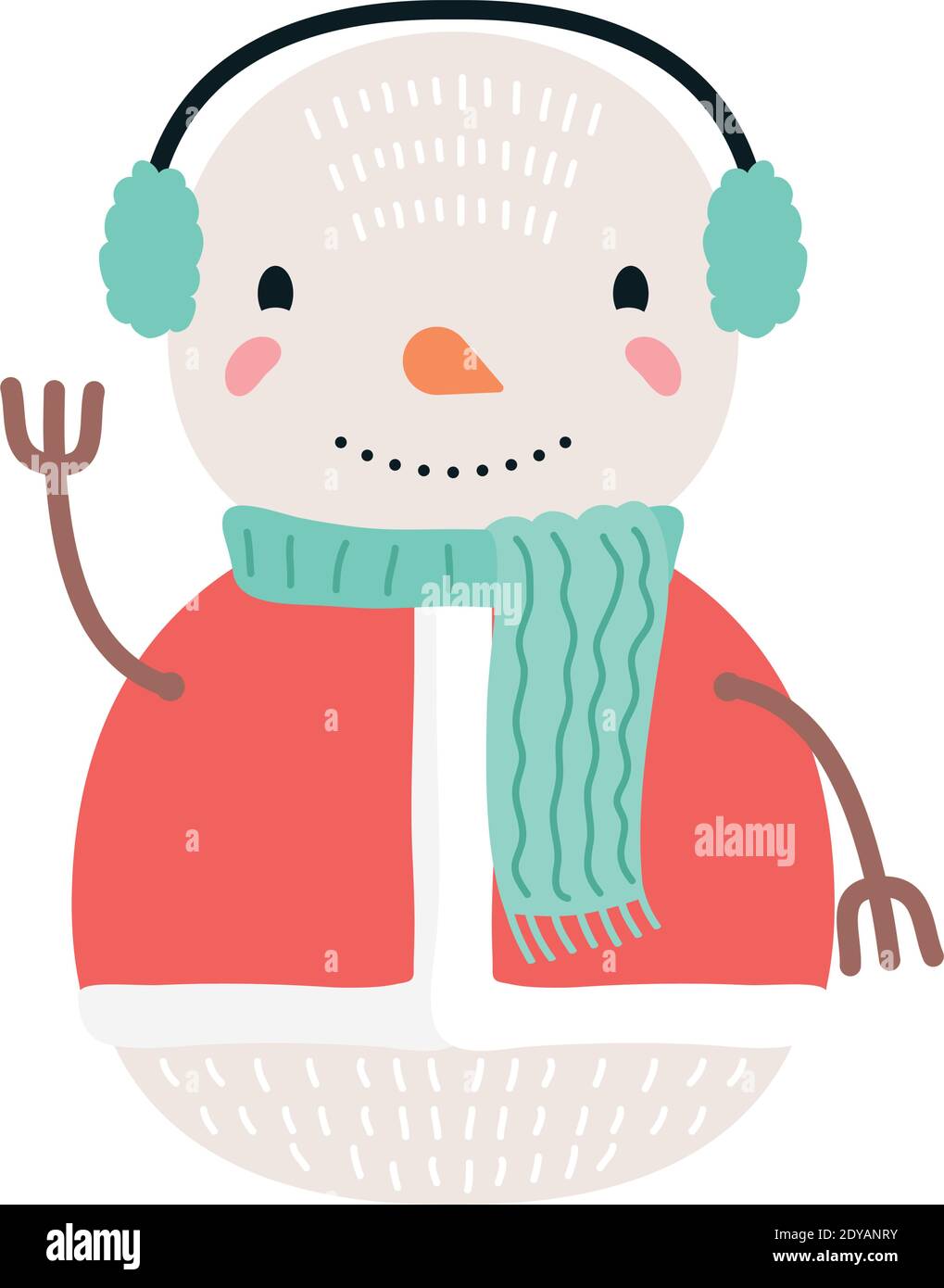 cute snowman wearing christmas clothes character vector illustration ...