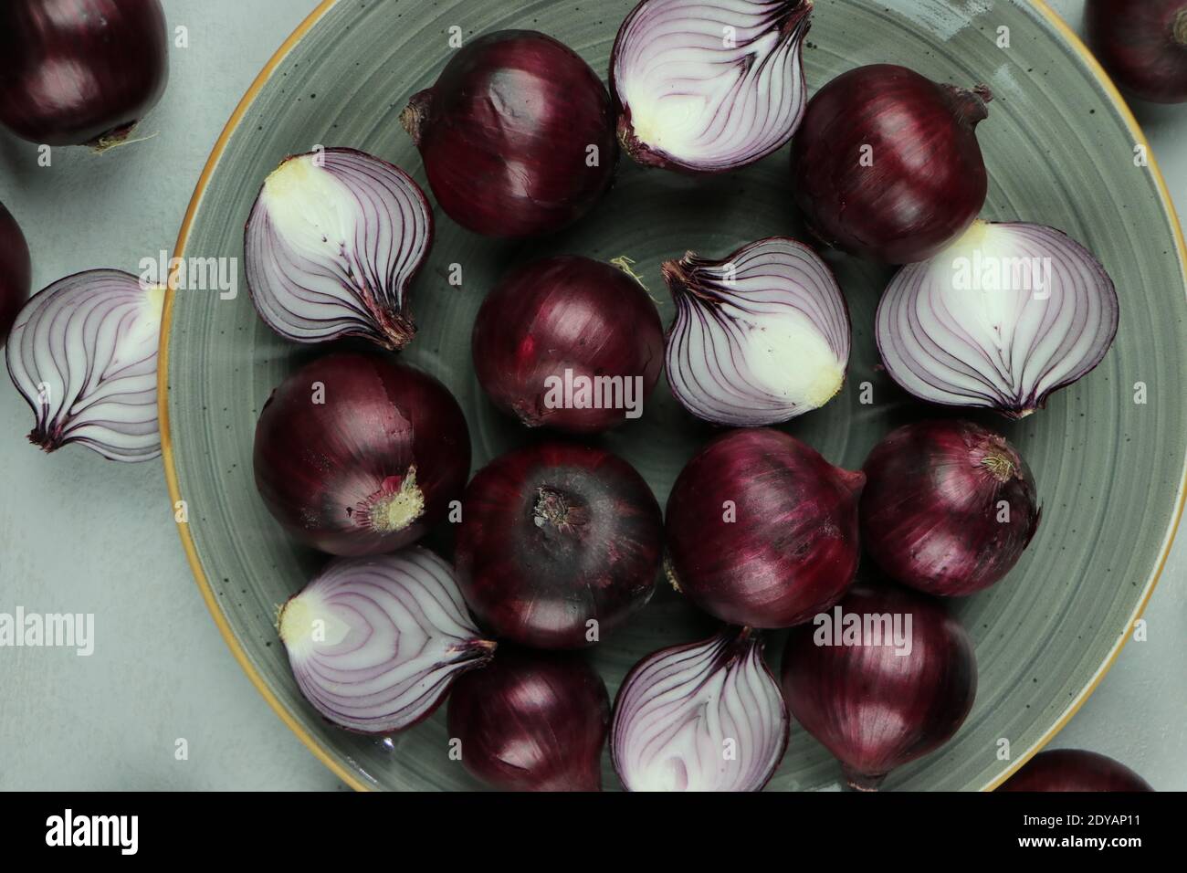 sweet red onions on background. High quality photo Stock Photo - Alamy