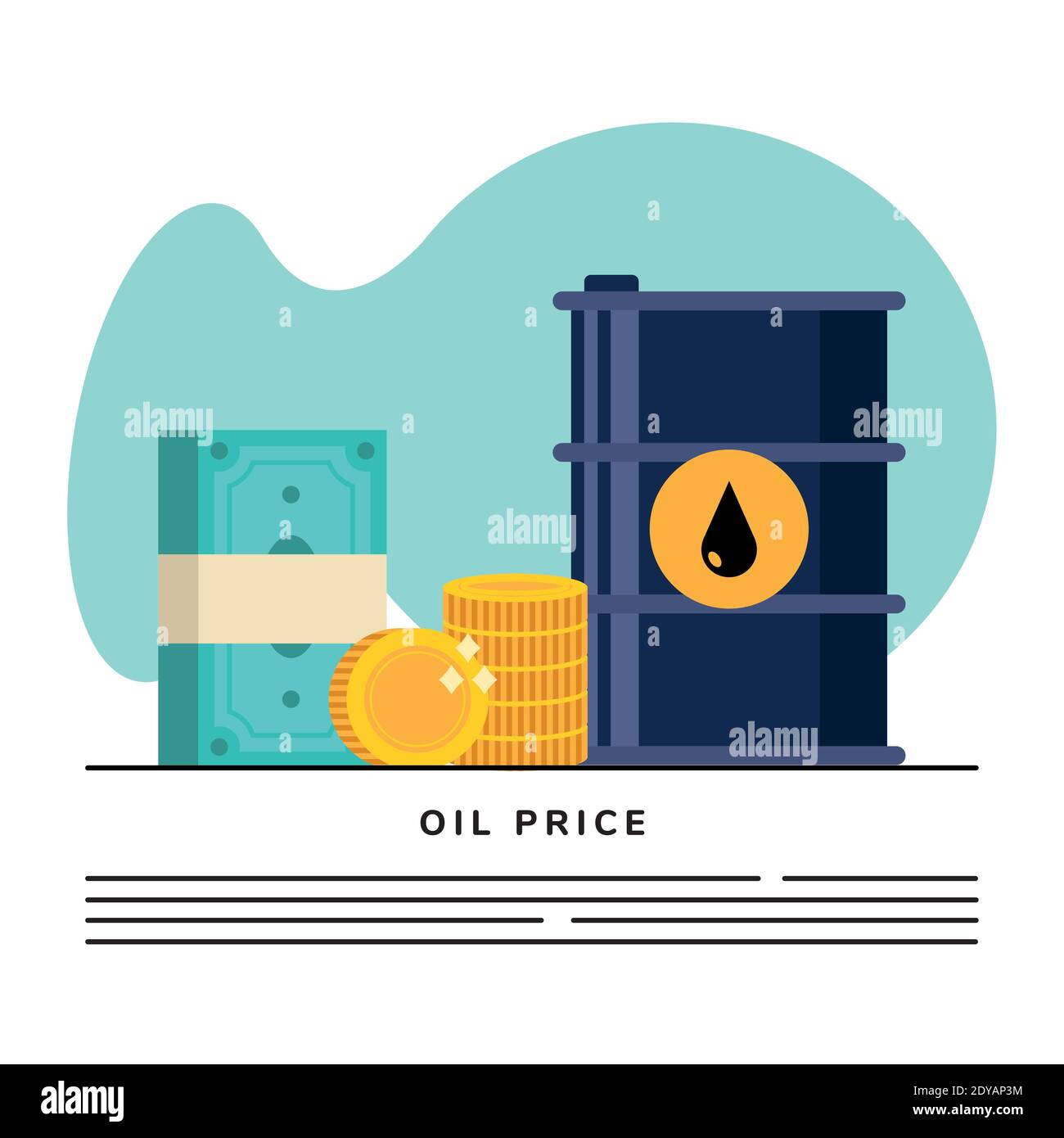 oil barrel with money dollars icons vector illustration design Stock ...