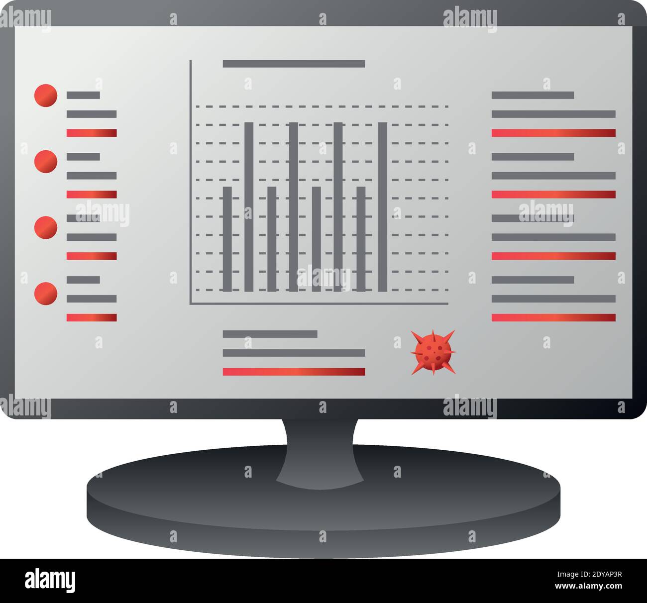 covid 19 virus infographic bars chart in computer design of 2019 ncov ...