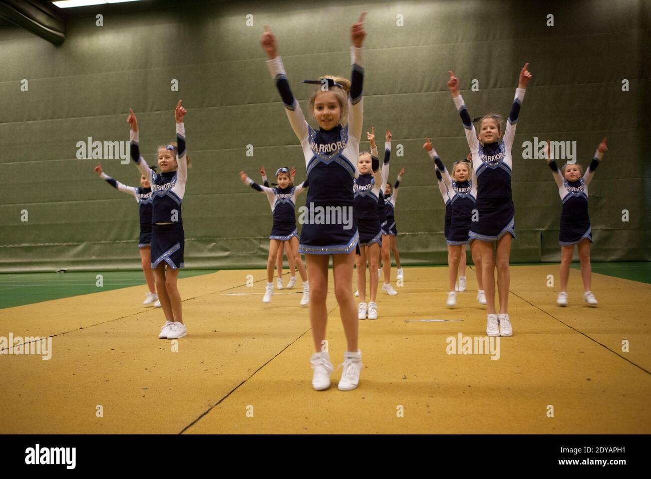 Middle School Cheerleader Practice