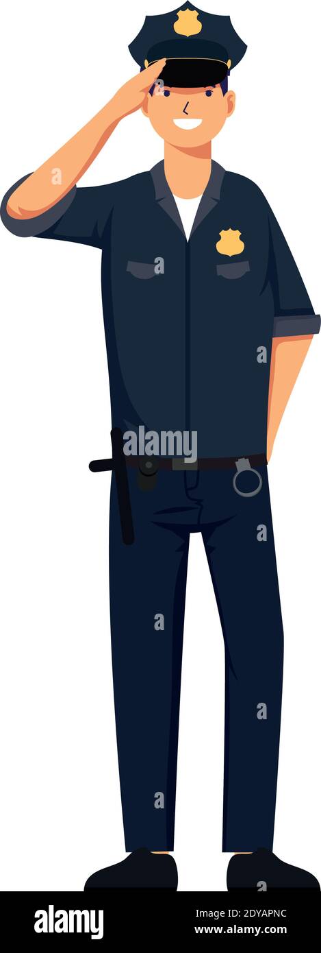 police man professions avatar character vector illustration design ...