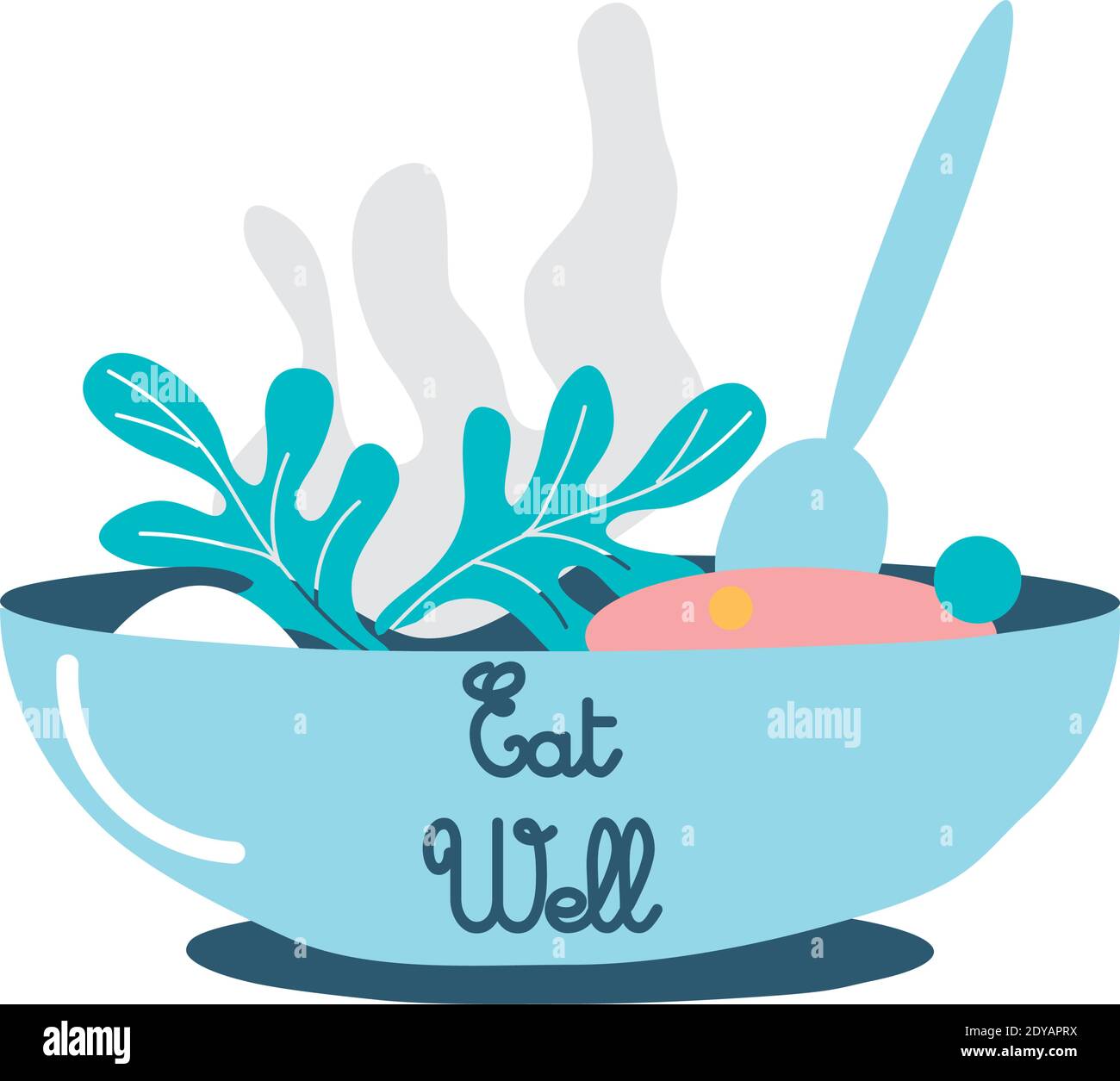 eat well on food bowl with spoon design of food eat restaurant and menu ...