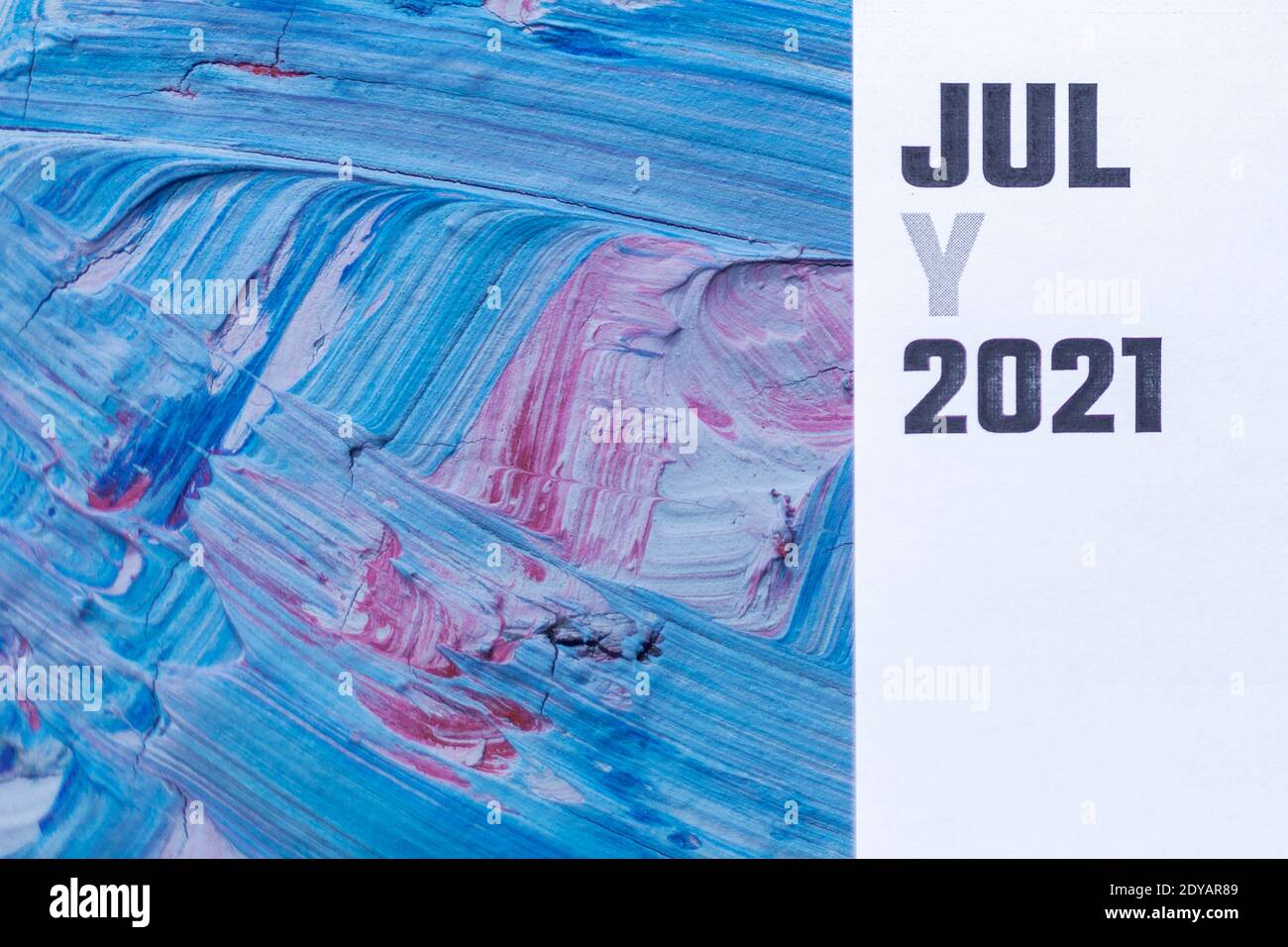 July 2021 calendar. July monthly calendar on blue background Stock ...