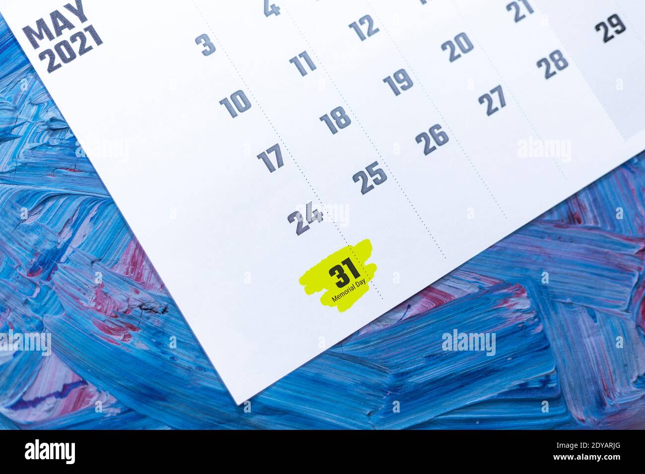 May 2021 calendar. May monthly calendar on blue background Stock Photo ...