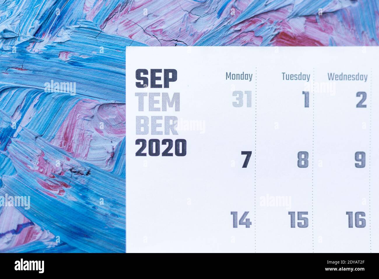 September 2021 calendar. September monthly calendar on blue background ...