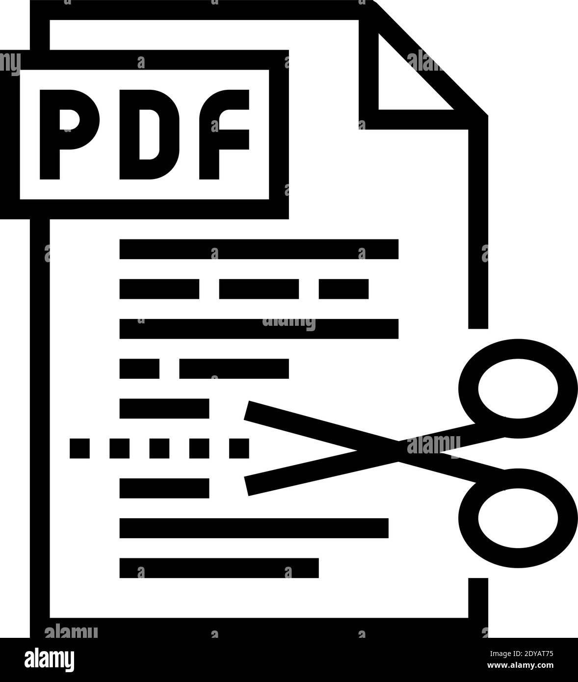 cutting pdf file line icon vector illustration Stock Vector Image & Art ...