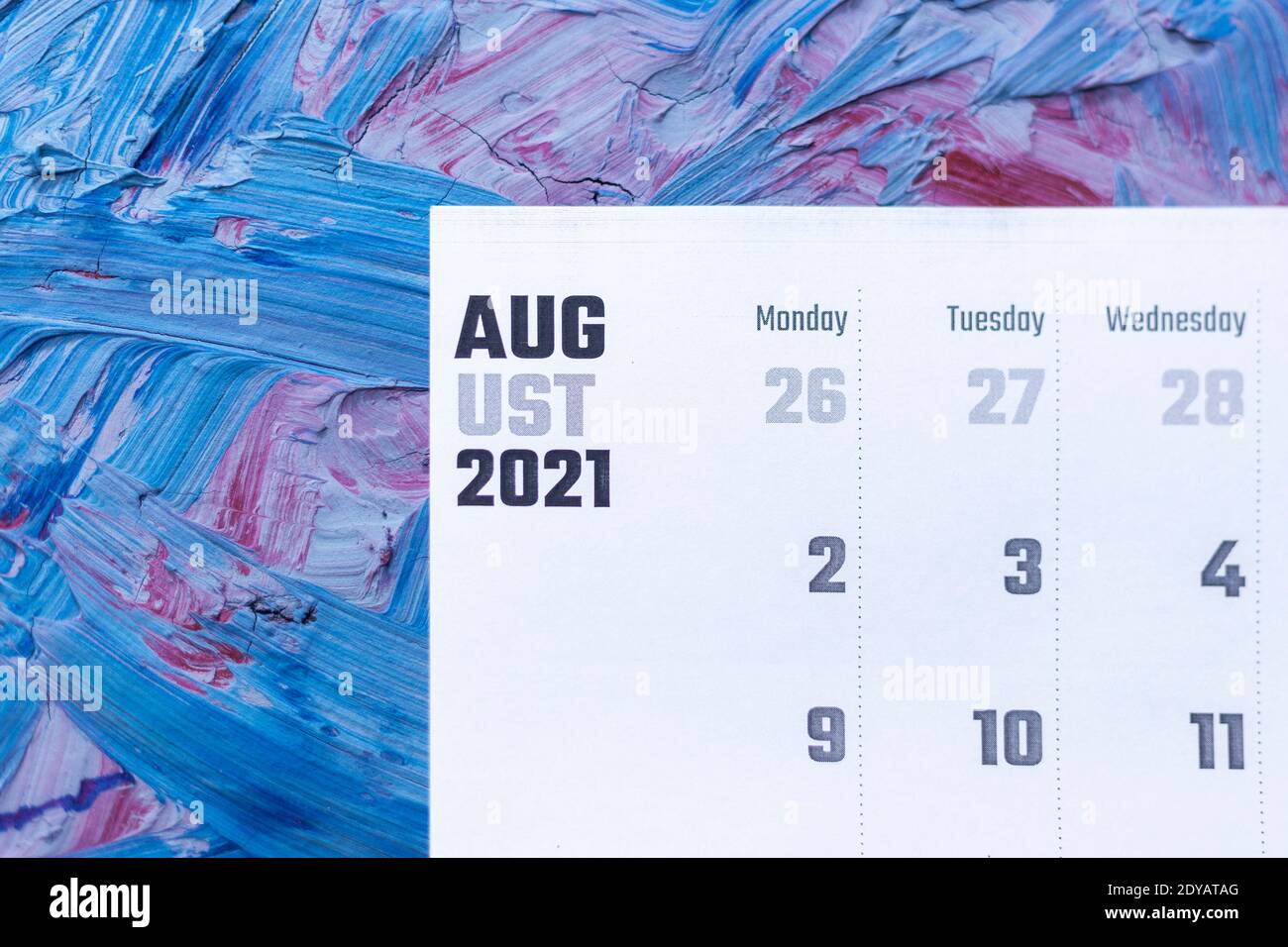 August 2021 calendar hi-res stock photography and images - Alamy