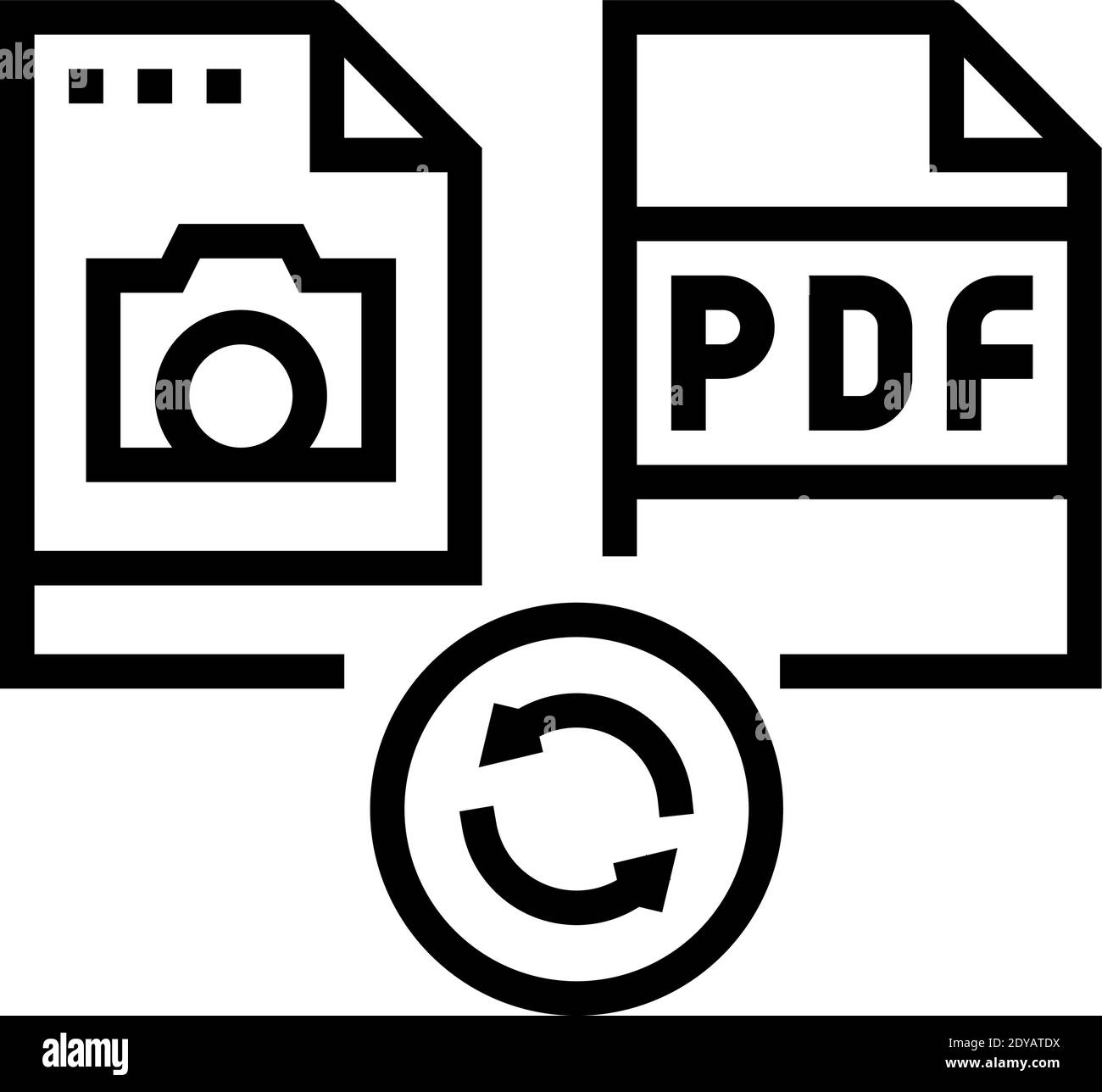 convert photo to pdf file line icon vector illustration Stock Vector ...