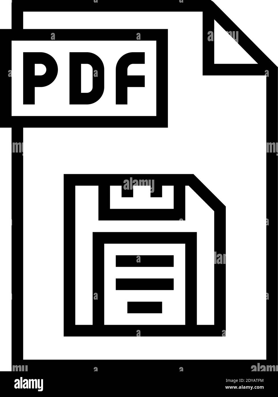 save pdf file line icon vector illustration Stock Vector Image & Art - Alamy