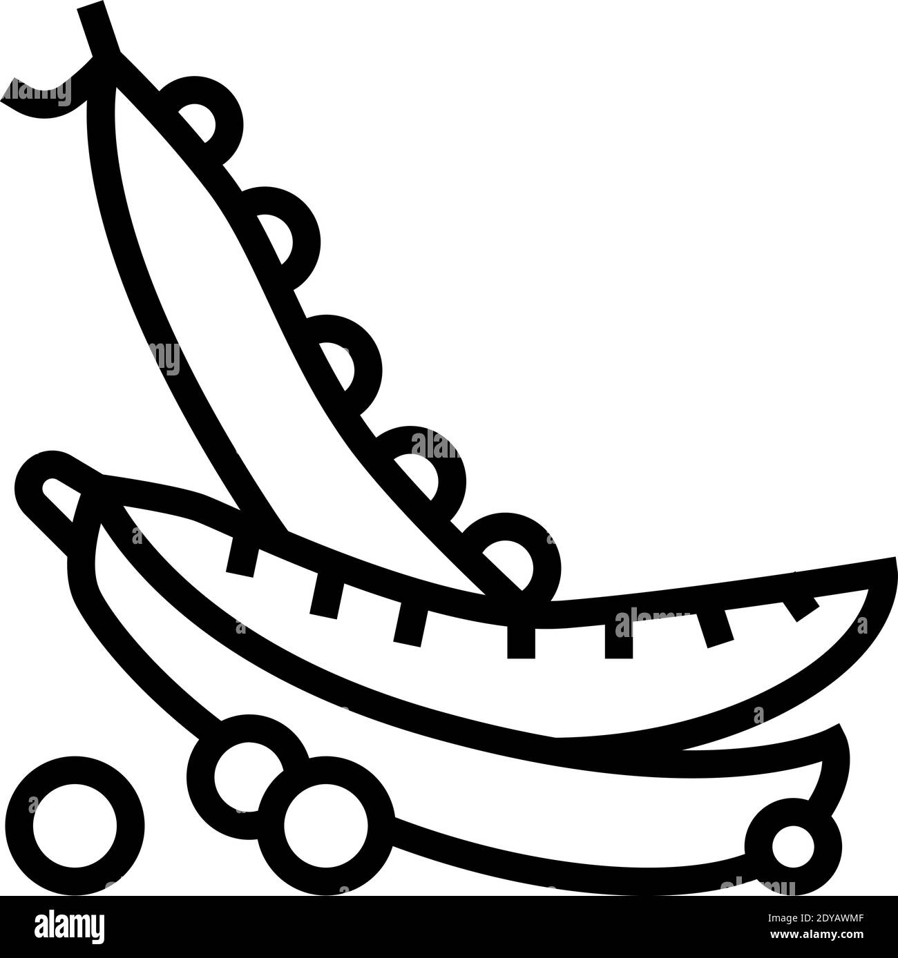 vegetable peas line icon vector illustration Stock Vector Image & Art ...