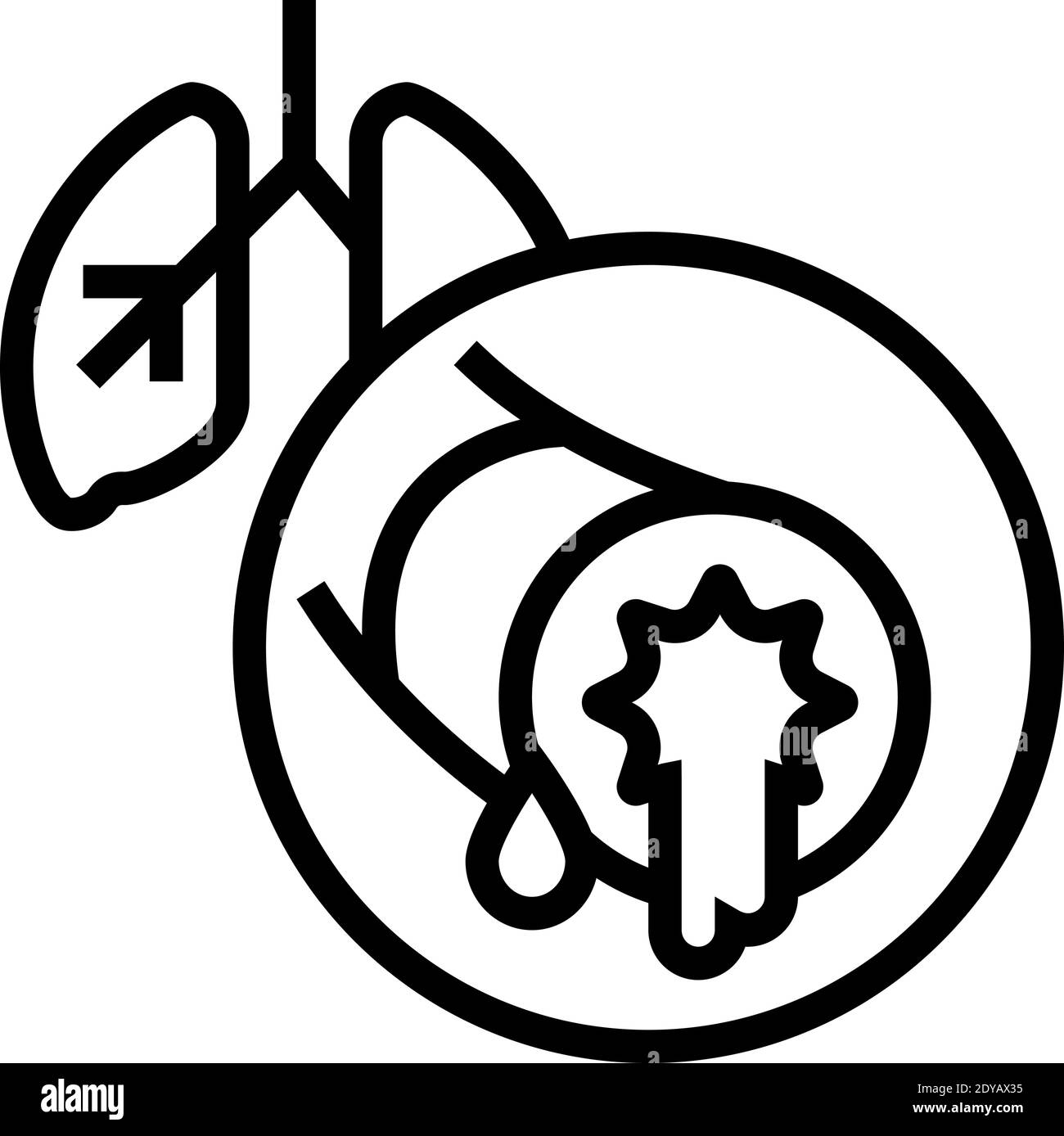 bronchiectasis respiratory disease line icon vector illustration Stock ...