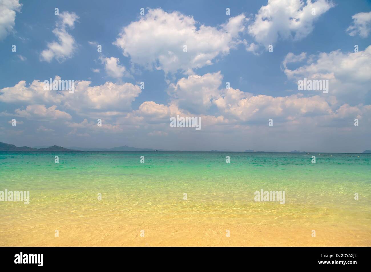 Abstract clean turquoise color sea nature background, clouds puffy ...