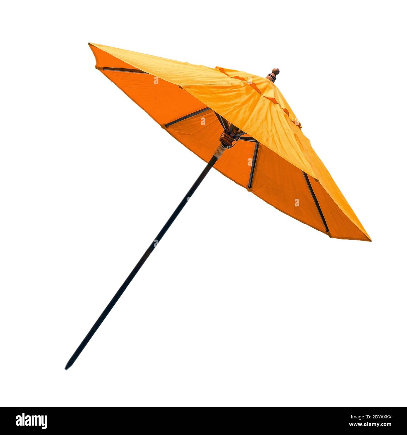 Beach Umbrella Sun Protection Orange isolated on white background Stock ...