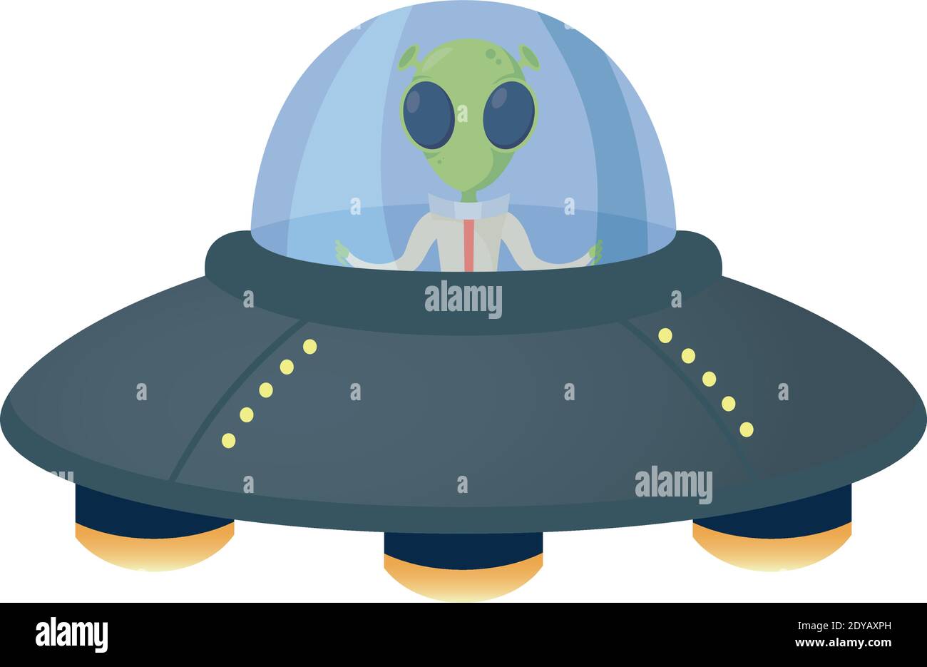 alien comic character in ufo isolated icon vector illustration design ...