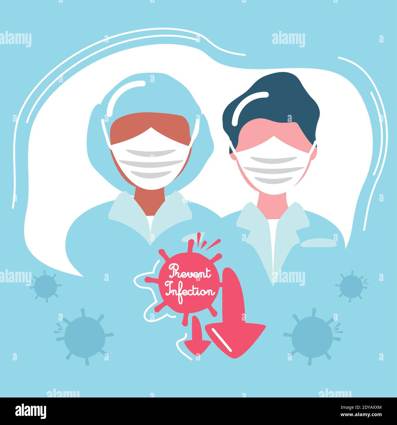 covid 19 virus sticker of prevent infection and doctors design of 2019 ...