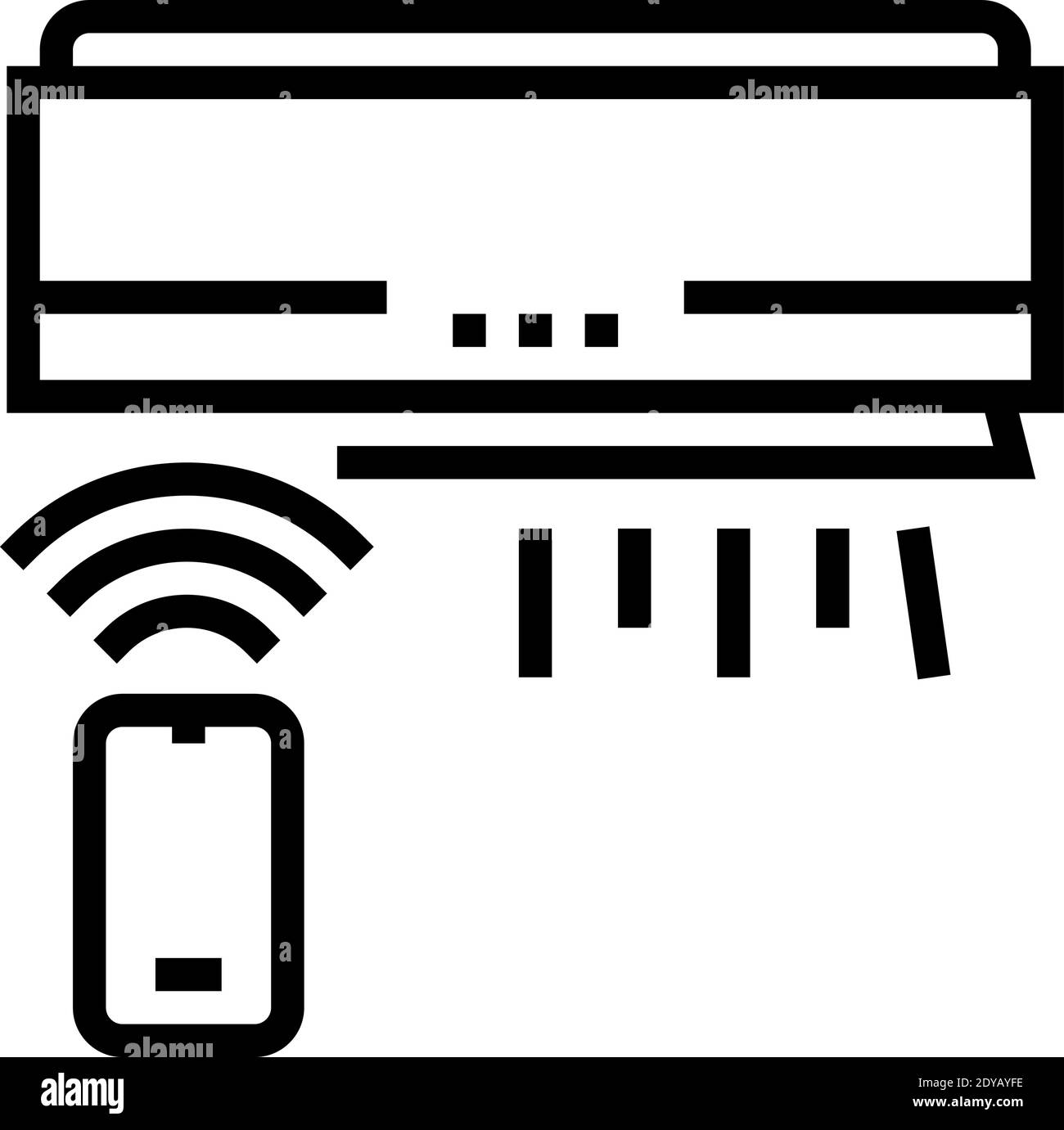 air conditioning, climate control system line icon vector illustration ...