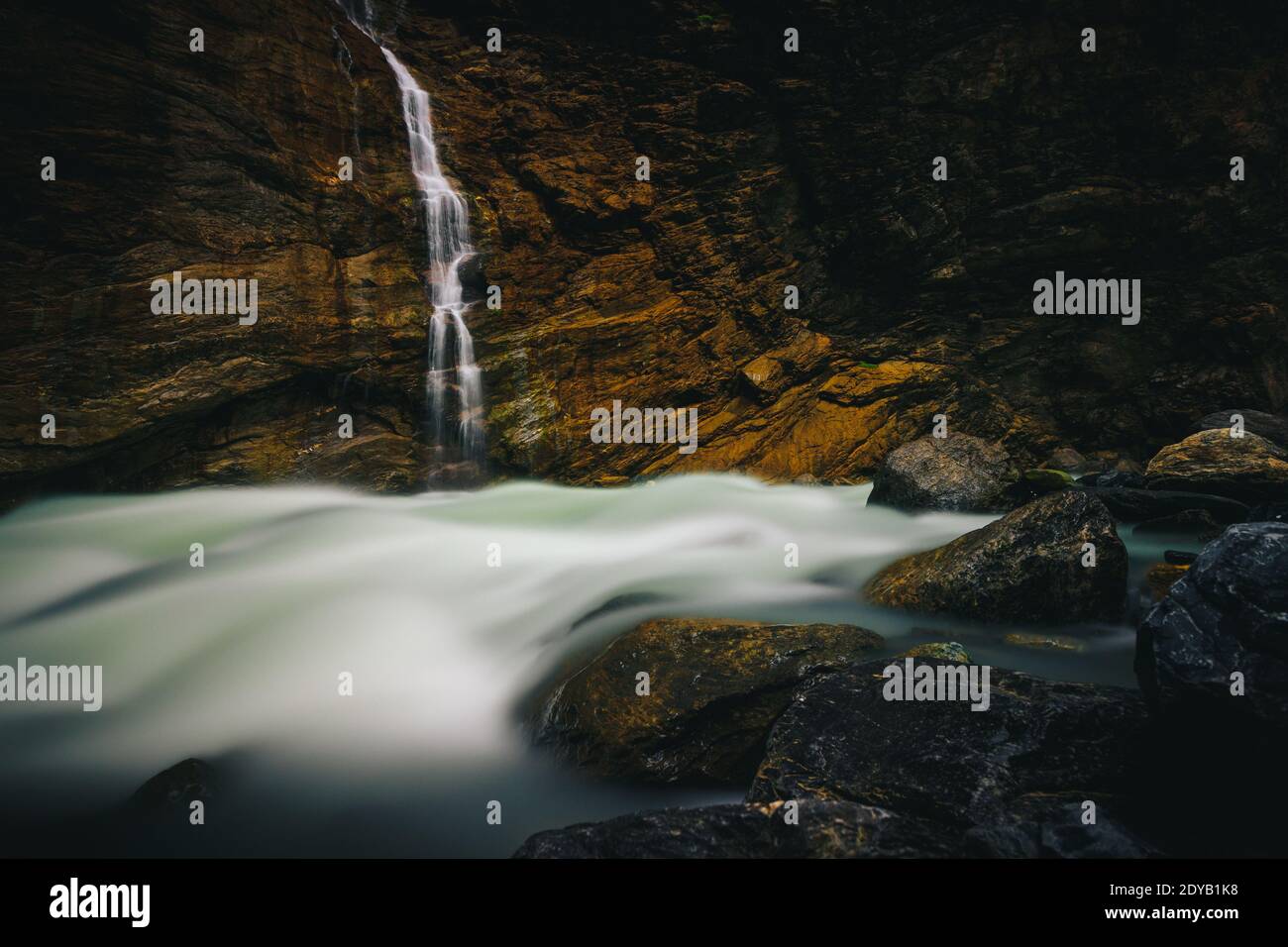 Waterfall in the Glaciercave Grindelwald, Switzerland, swiss alps ...