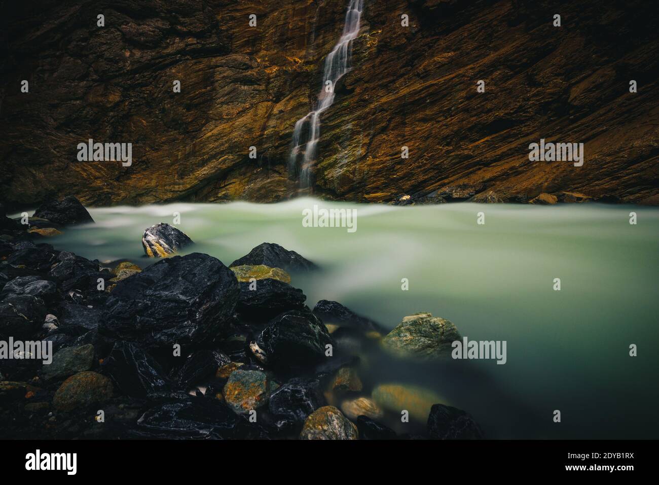 Waterfall in the Glaciercave Grindelwald, Switzerland, swiss alps ...